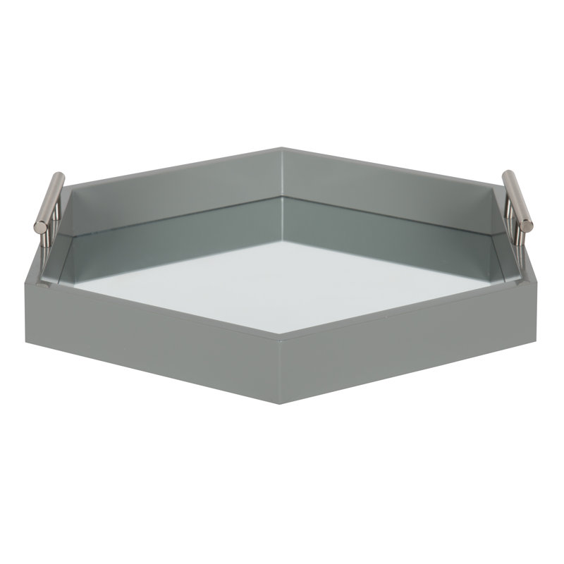 Everly Quinn Norvan Hexagon Decorative Tray with Metal Handles ...