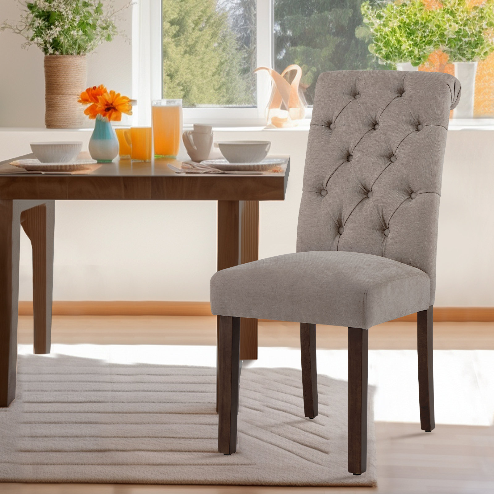 Winston Porter Gerrilyn Tufted Wooden Dining Room Chairs & Reviews ...