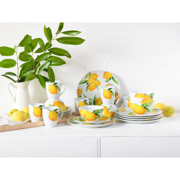 Creatable Luna 24 Piece Porcelain Dinnerware Set - Service for 6 ...