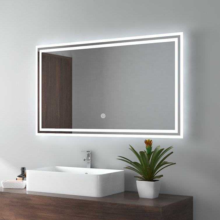 EMKE Flat Lighted Aluminium Framed Wall Vanity & Dresser Mirror ...