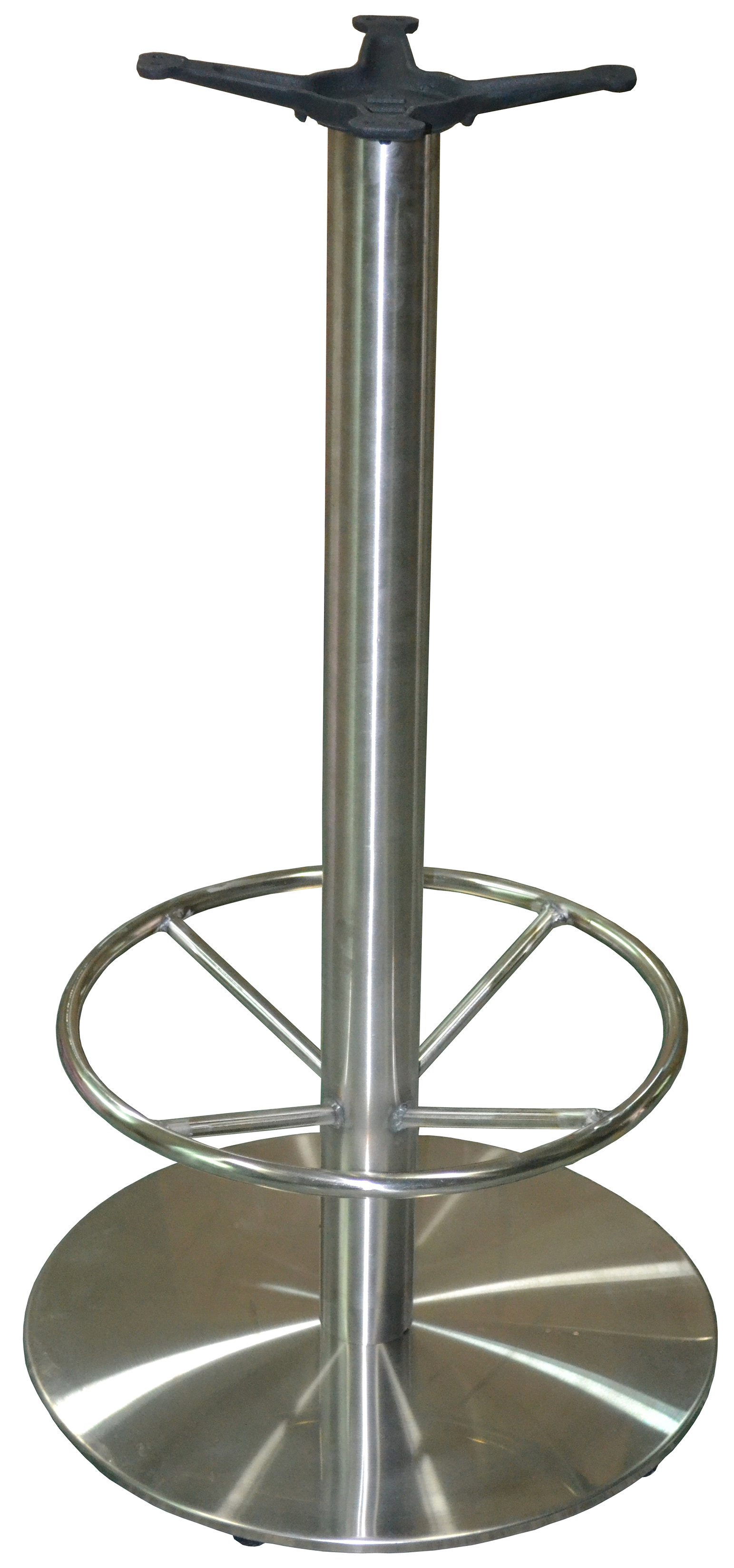 JI Bases 22" Stainless Steel Bar Height Round Base with Footring ...