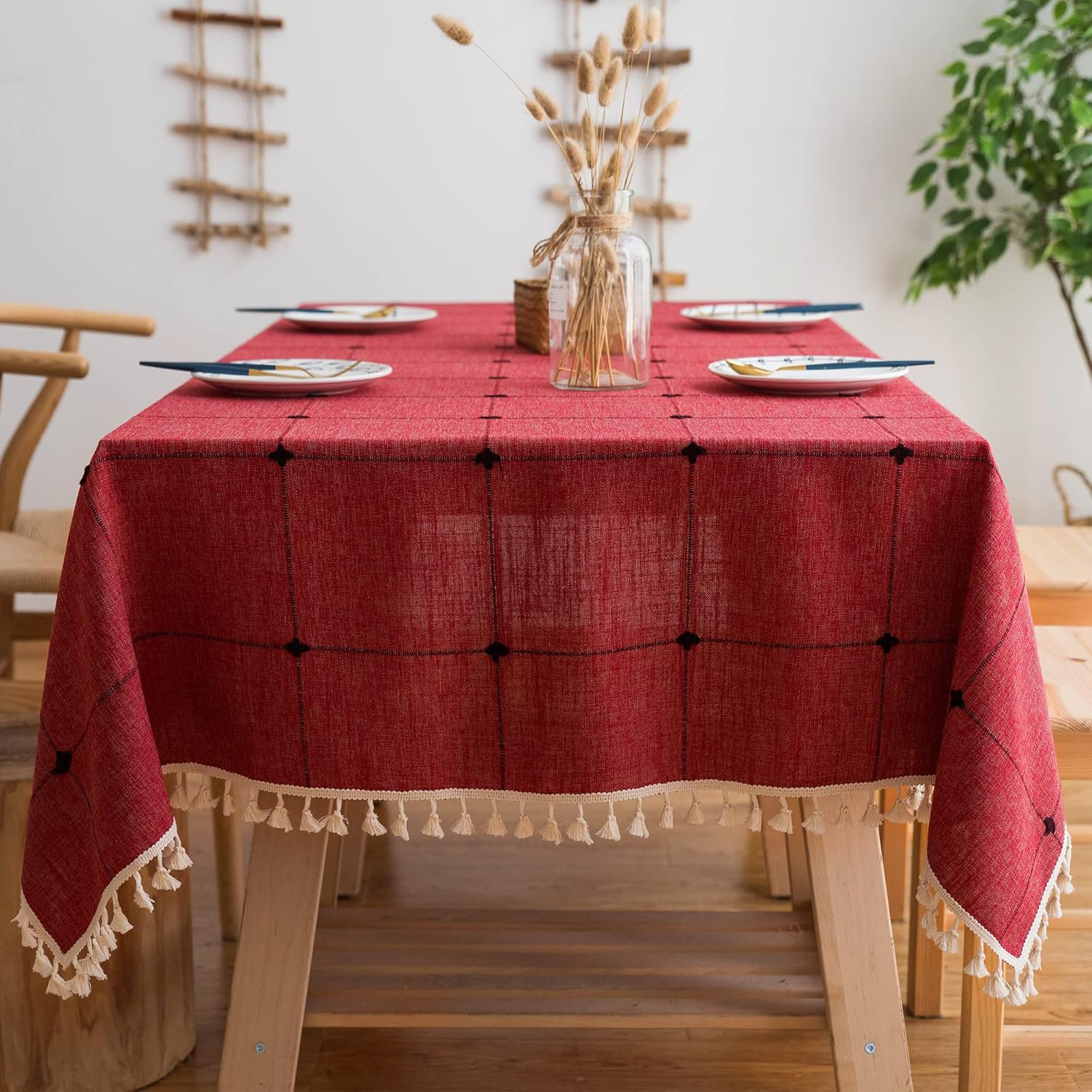 red tablecloths rectangle