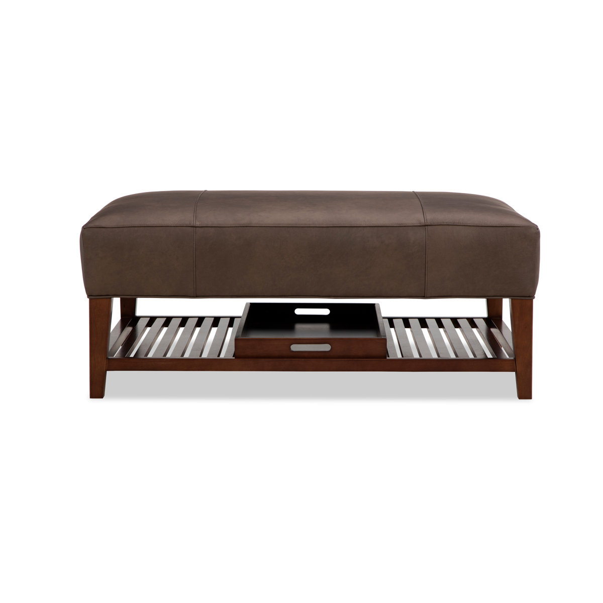 Craftmaster Cheniece 48" Wide Genuine Leather Rectangle Cocktail ...