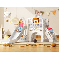 Suteck 5 in 1 Toddler Slide, Kids Slide with Climber,Bus Playhouse and ...