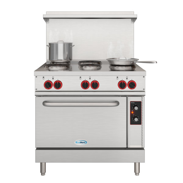 KoolMore 36 In. Commercial Electric Range with 6 Burners and 1 Standard ...