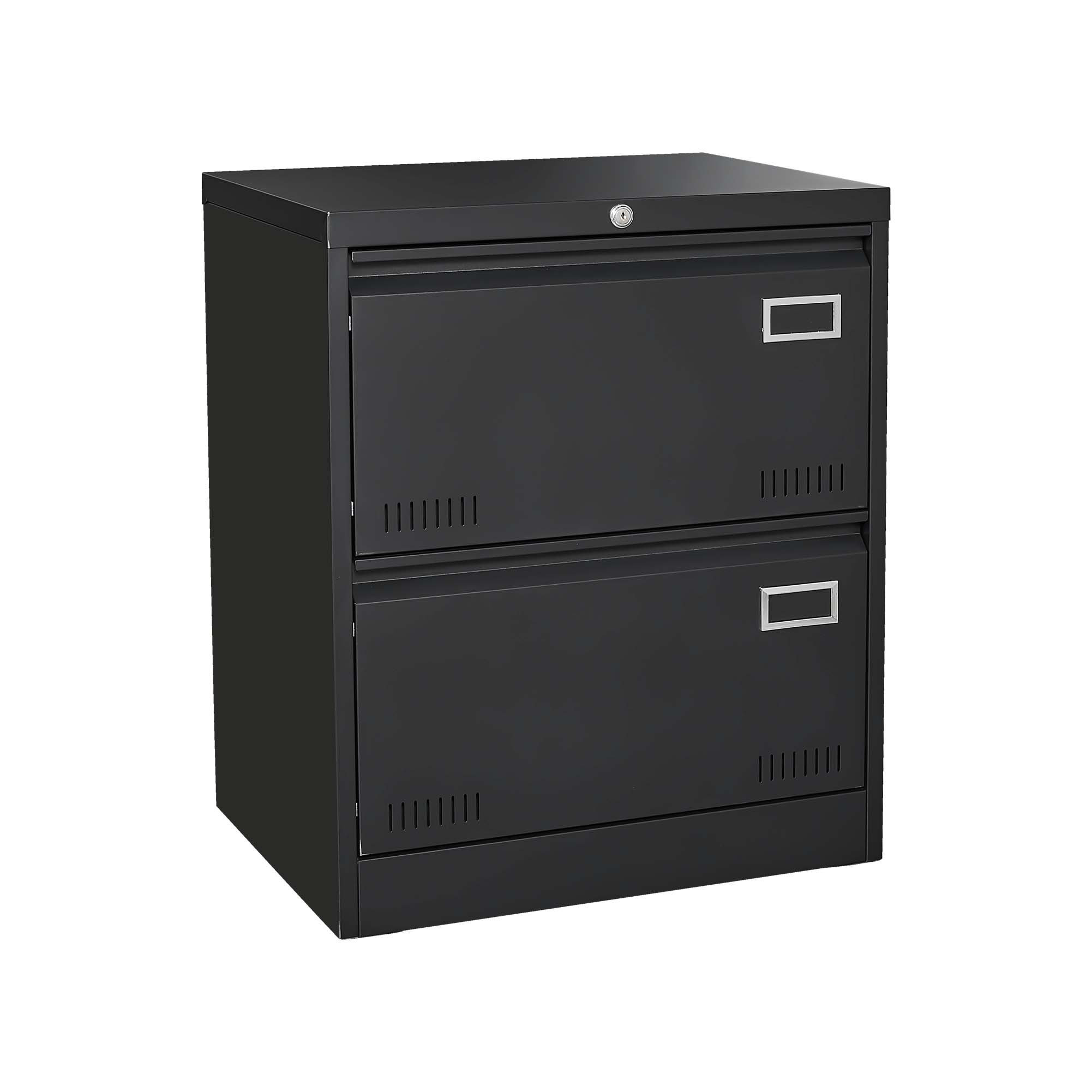 Inbox Zero 2 Drawer Metal Lateral File Cabinet With Lock | Wayfair