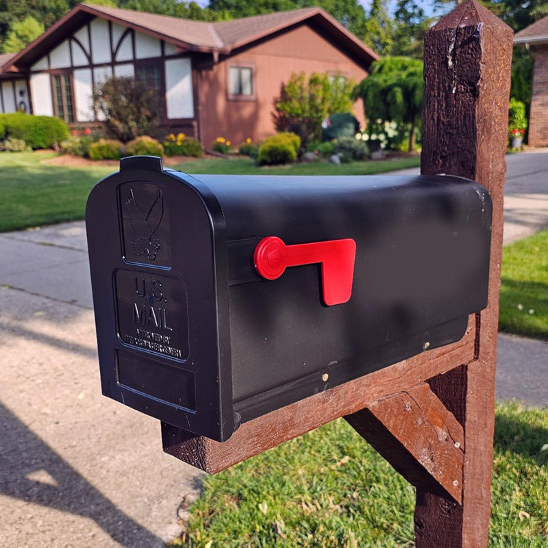 JASODI Medium Capacity, Plastic Post Mount Mailbox, Black | Wayfair