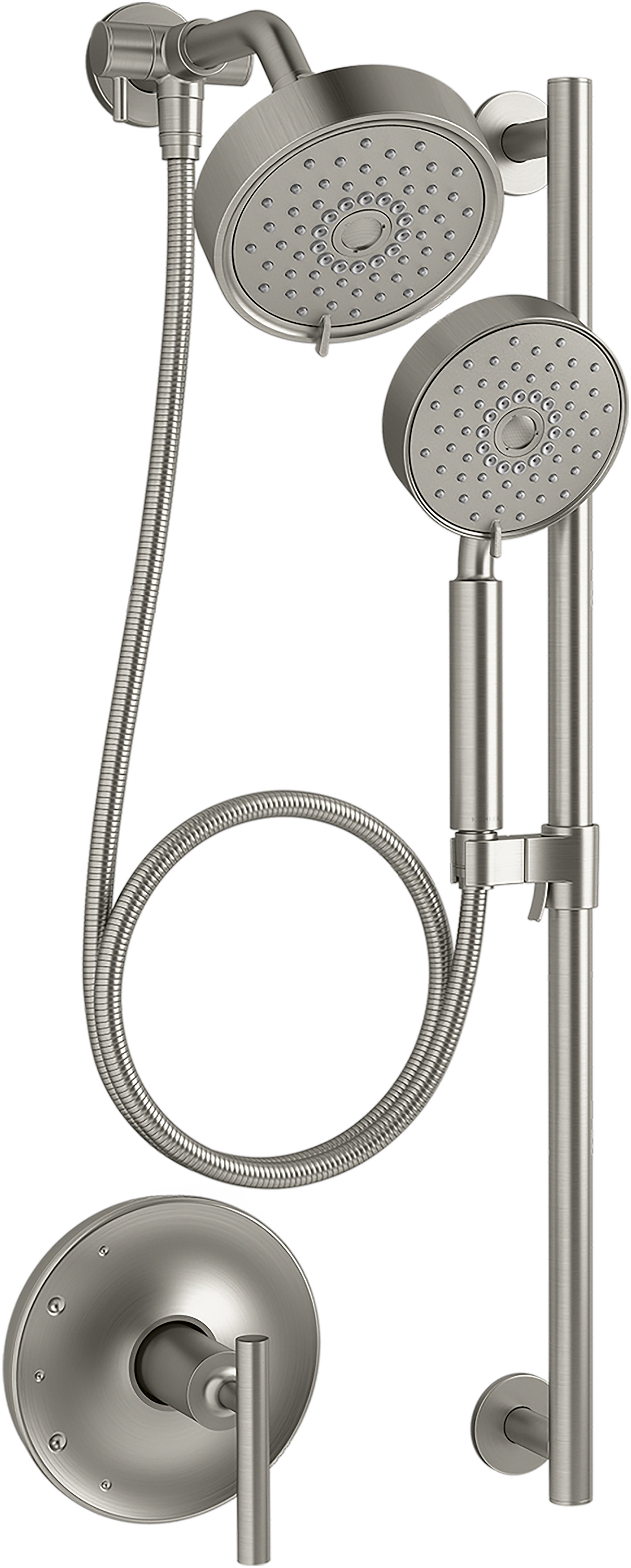 Kohler Purist Performance Showering Kit, 1.75 GPM Multifunction Showerhead and Handshower ...
