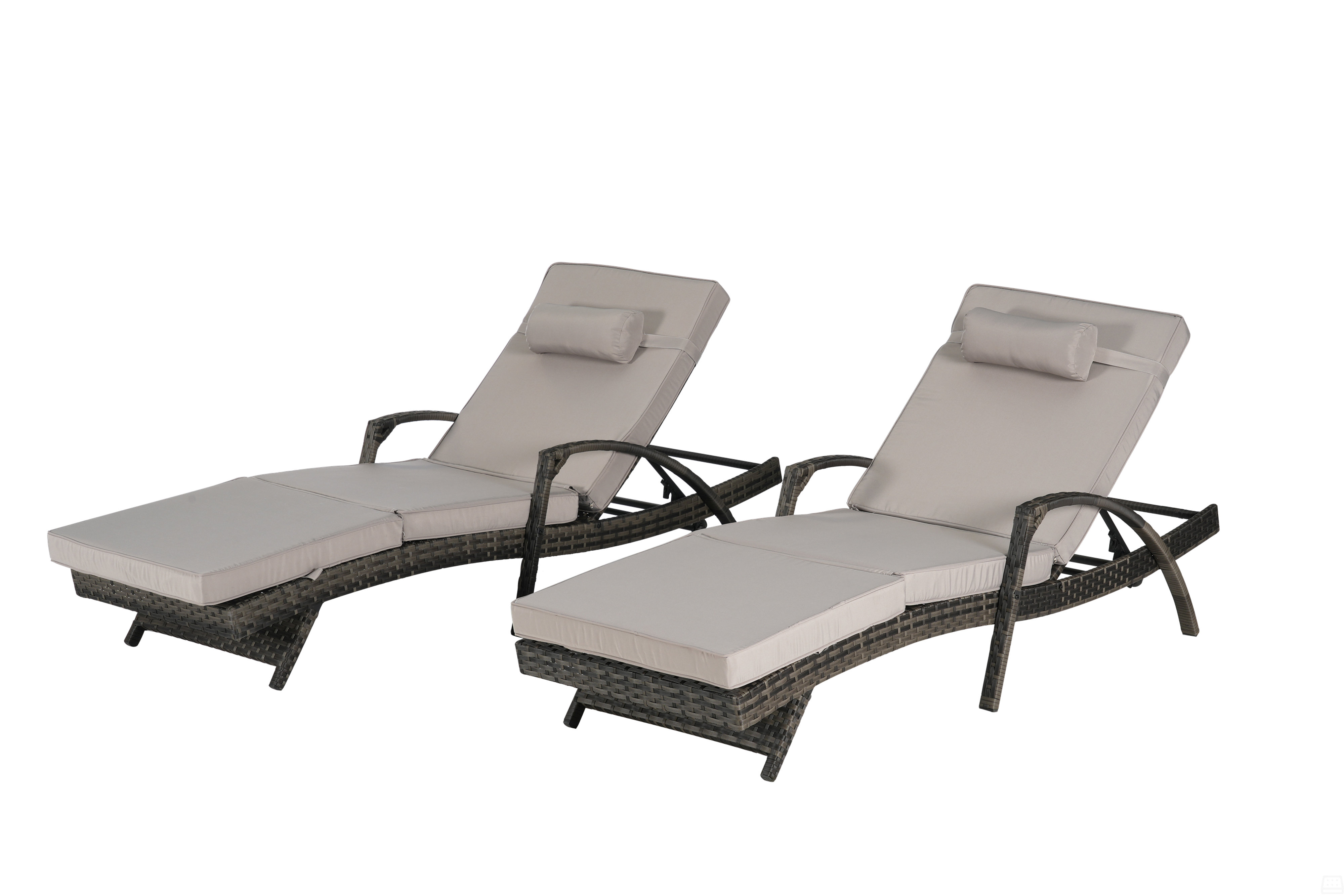 Latitude Run® Outdoor Wicker Long Reclining Chair Set Of 2, Wicker ...