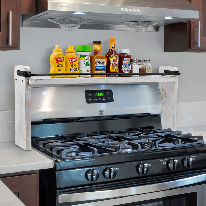 Gracie Oaks 33 inch Over The Stove Top Spice Rack Stand & Reviews | Wayfair