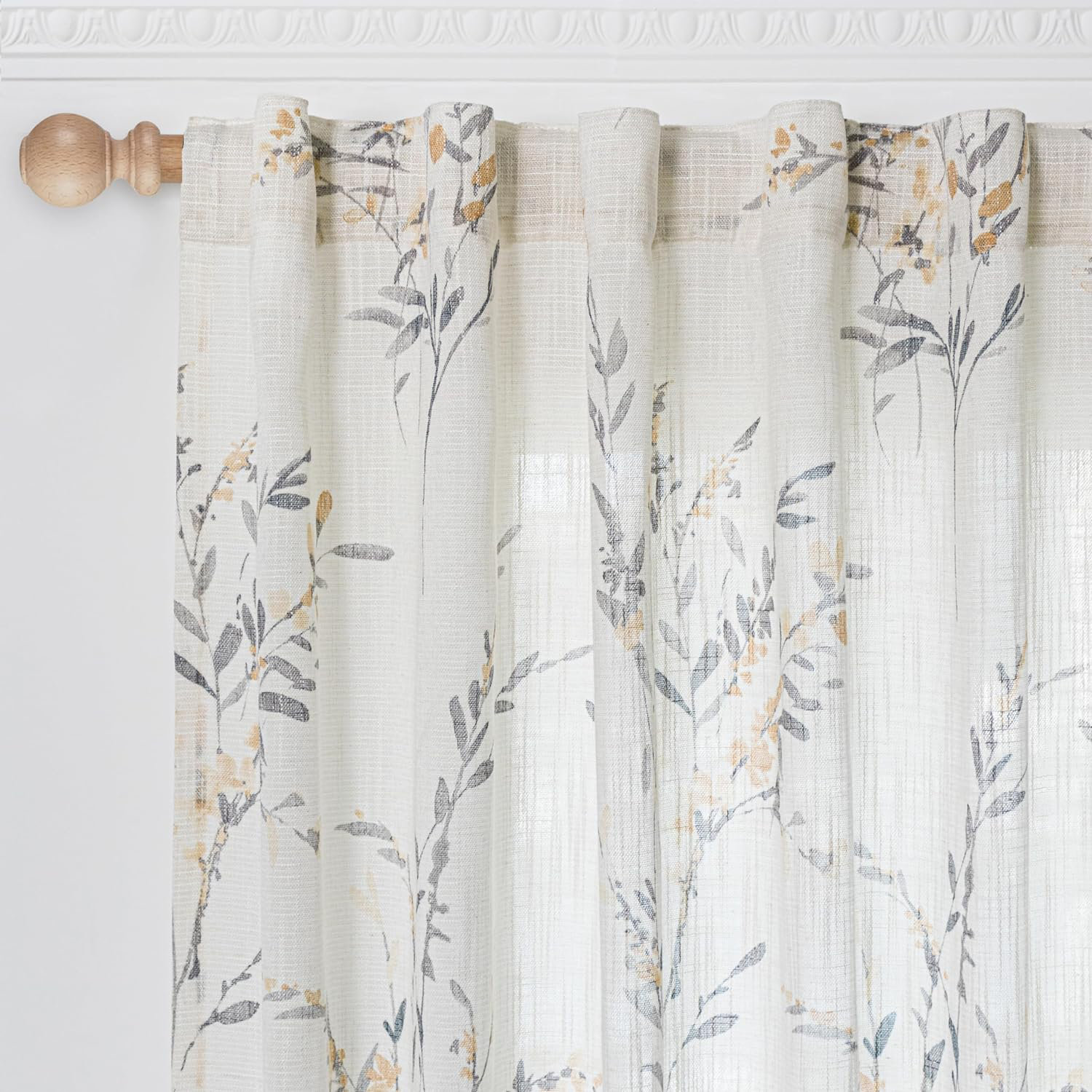 Red Barrel Studio® Curtains for Bedroom 63 Inch Long Linen Look Semi ...