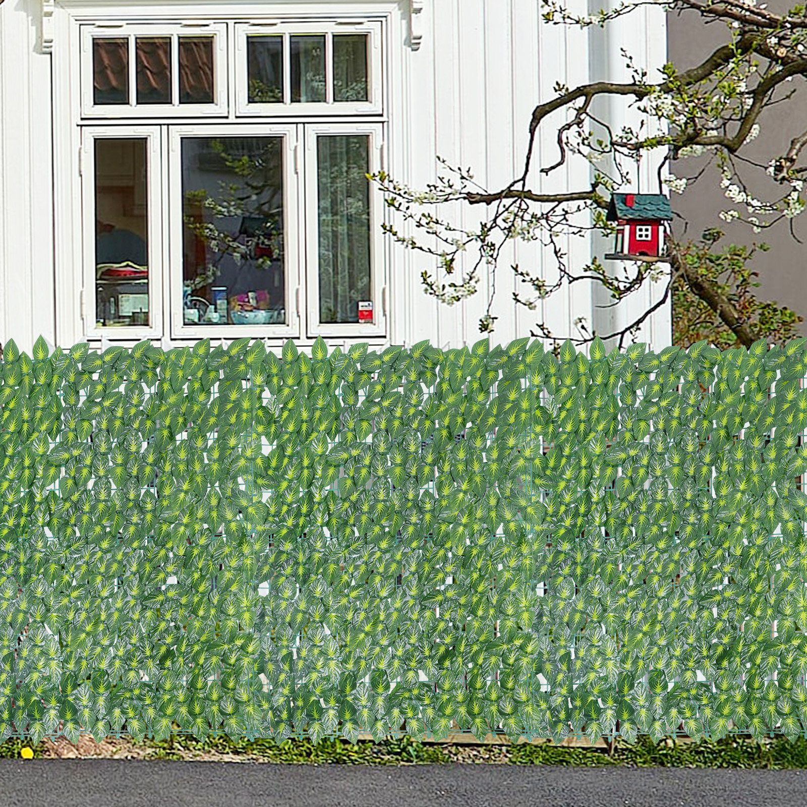 Konelia Faux Ivy Leaf Artificial Hedge Fencing Privacy Fence Screen ...