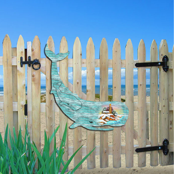 Designocracy Whale Scenic Beach Sunset Wooden Decorative Door Hanger ...