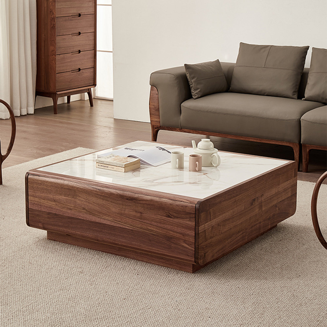 Trentastic Trails Square rock slab solid wood coffee table | Wayfair