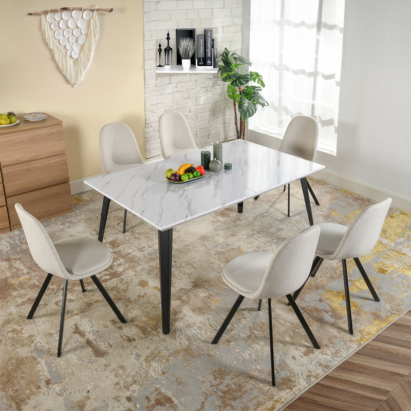 Wrought Studio™ Jahnae Metal Base Dining Table | Wayfair
