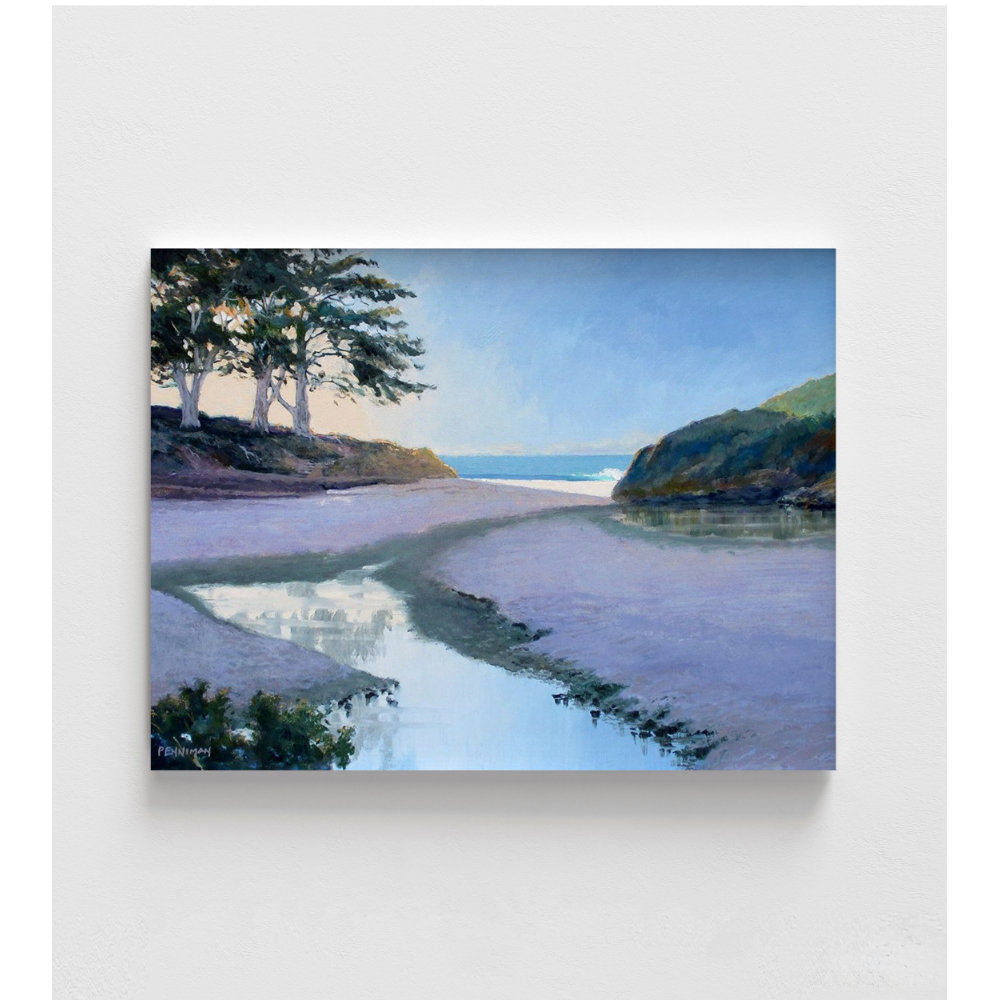 WeFrameArt Sunny Cove By Ed Penniman, Peaceful Nature Lanscape Painting ...