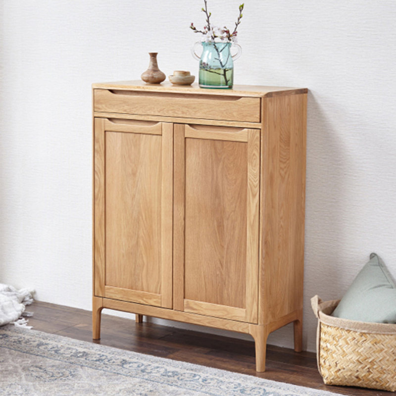 DICIXA Solid Wood Grain Minimalist Shoe Cabinet 20 Pair Solid Wood Shoe ...