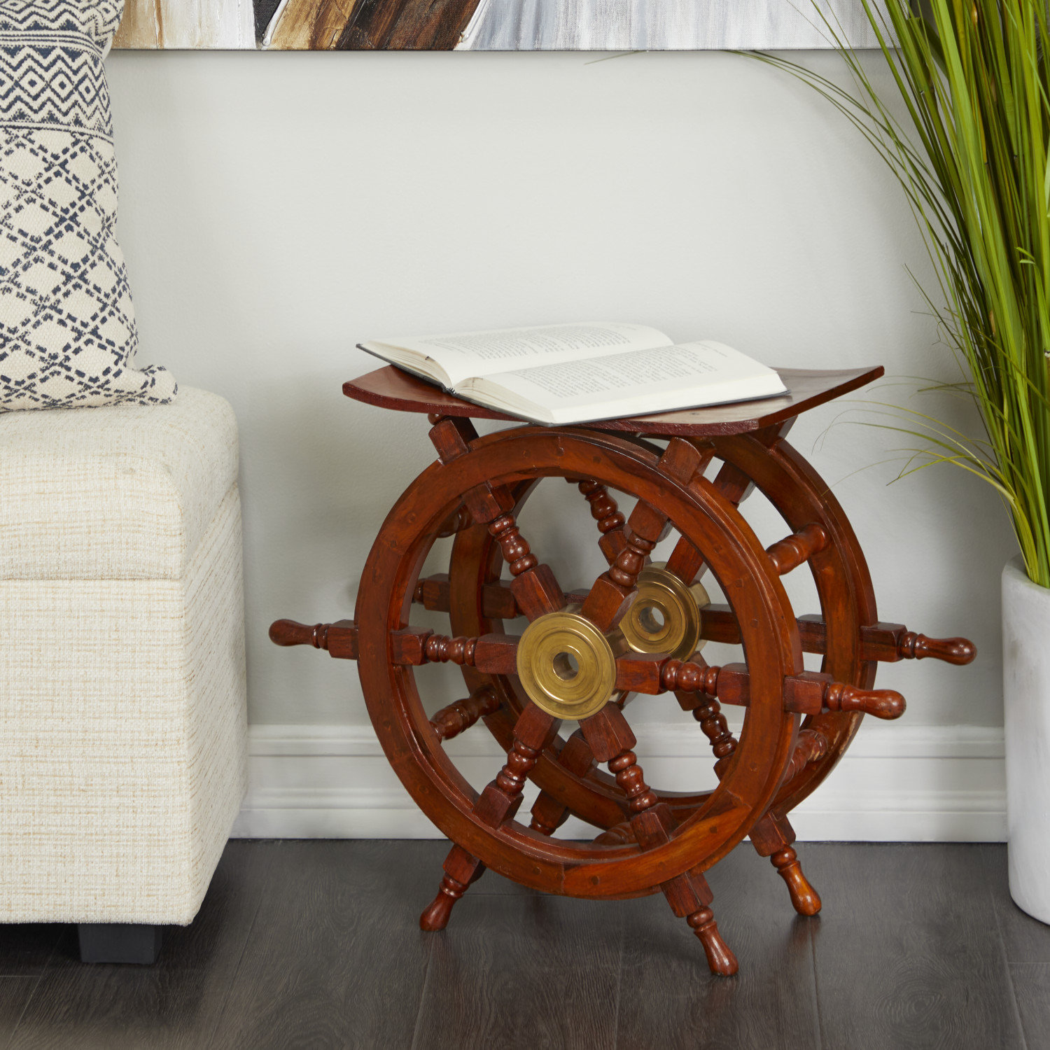 Longshore Tides Abryana 19.55'' Tall Solid Wood Wheel End Table ...