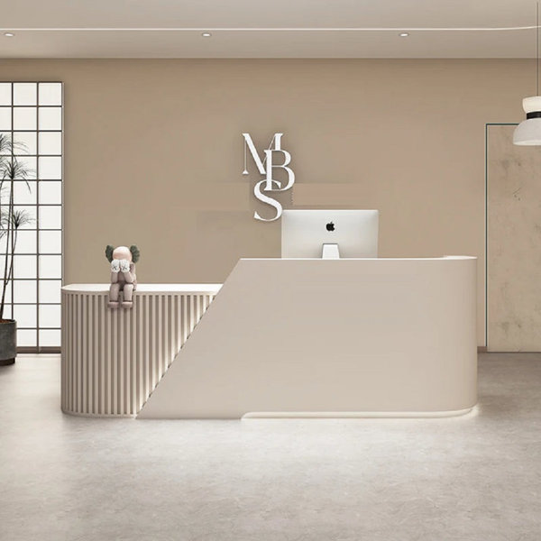 Orren Ellis Redha L-Shaped Manufactured Wood Reception Desk - Wayfair ...