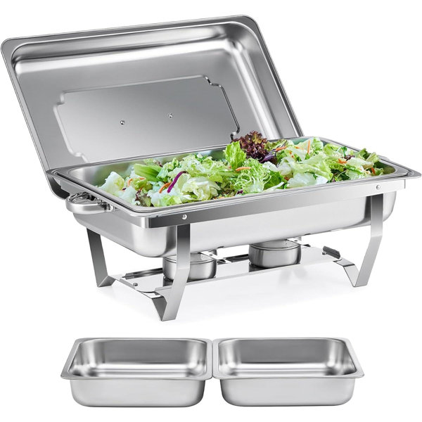Belfry Kitchen Chafing Dish Buffet Set 9l Chafer For Catering 2 Half ...