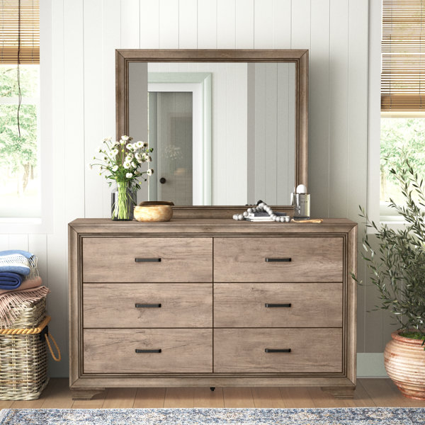 Sand & Stable Eleora 6 Drawer 58" W Double Dresser with Mirror ...