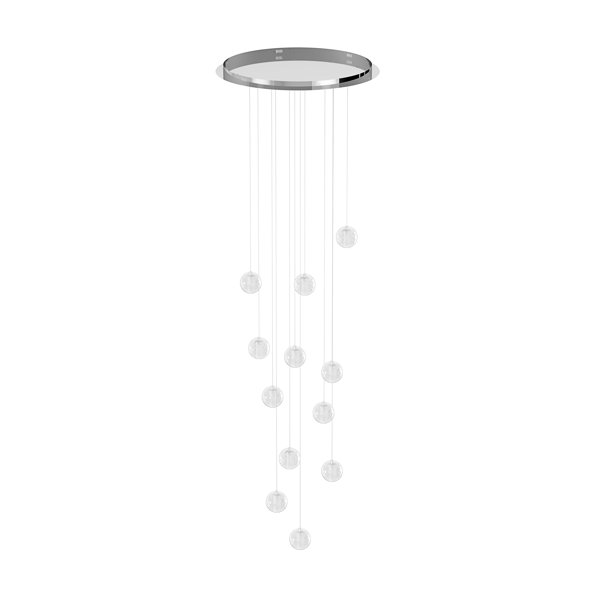 Wrought Studio™ Olene 12-Light Modern Staircase Pendant Light Raindrop ...