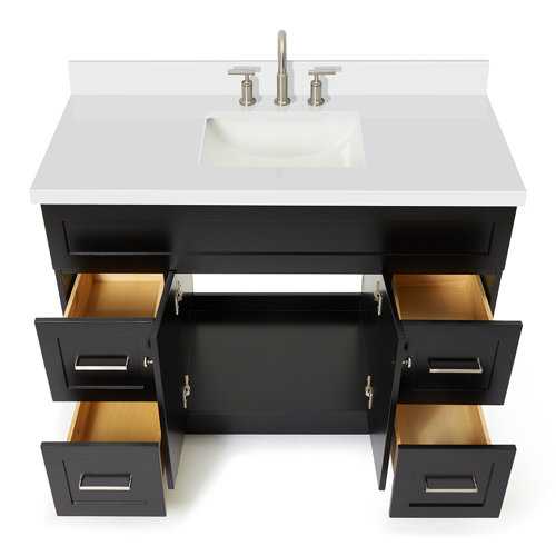 Winston Porter Westman 49'' Single Bathroom Vanity with White Quartz ...