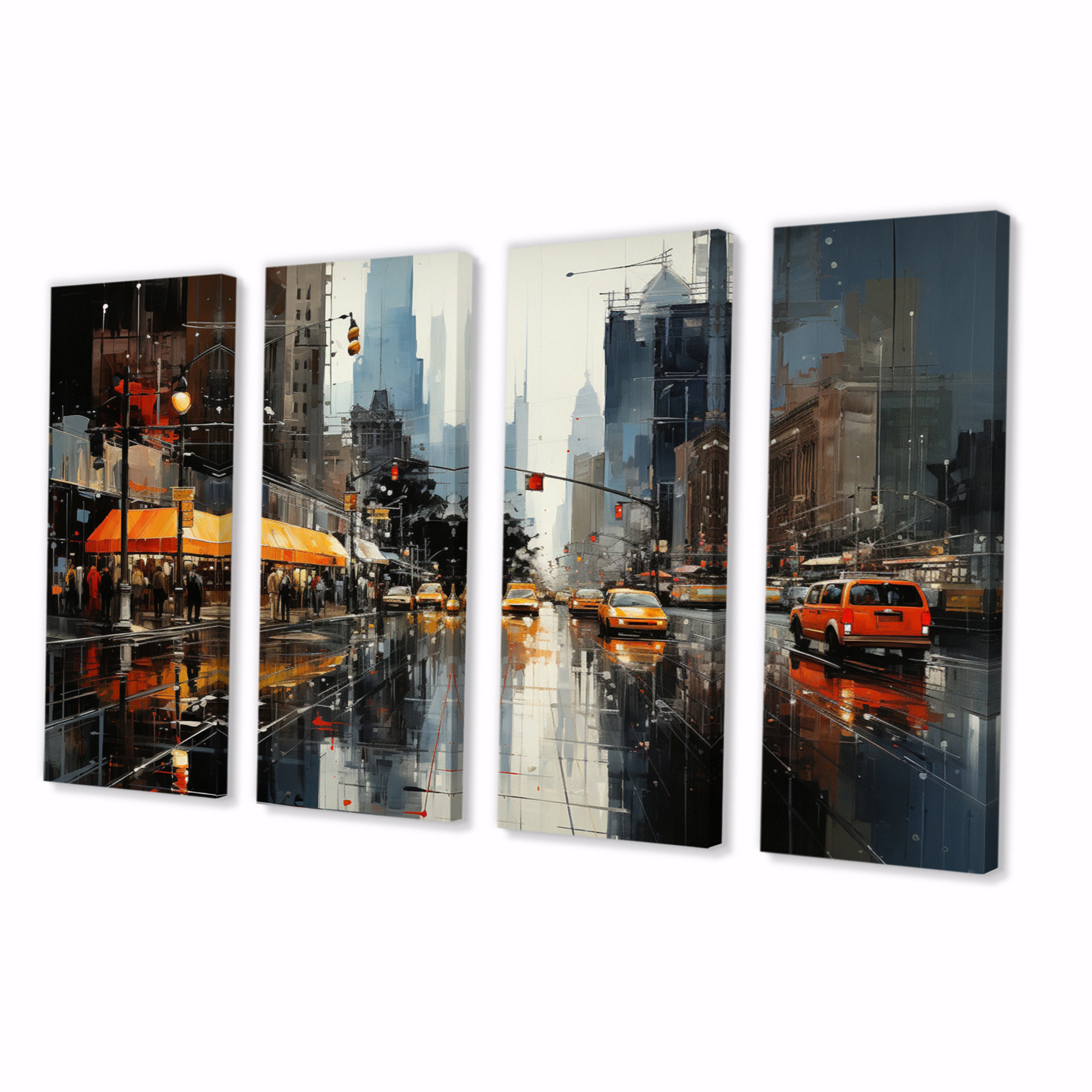 Design Art Cityscape Collage II - Abstract Collages Wall Art Living ...