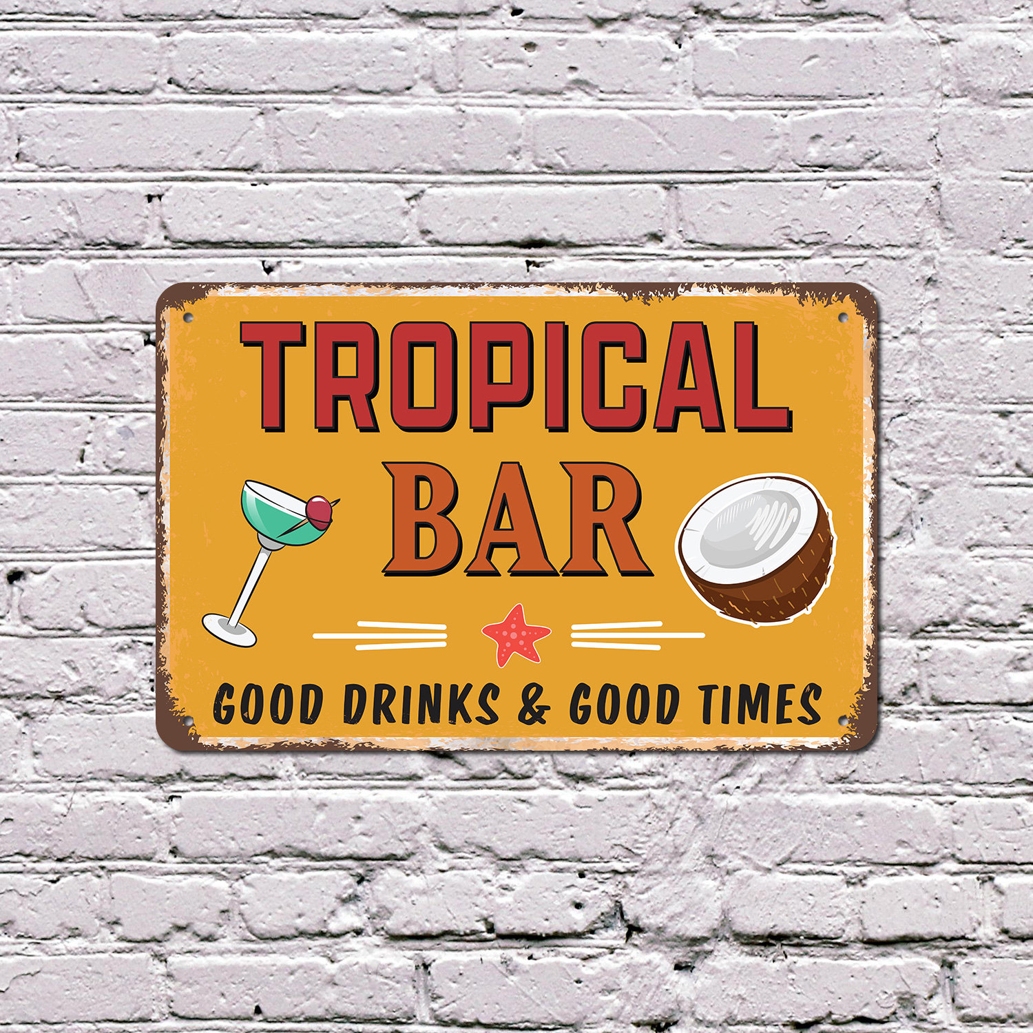 SignMission Tropical Bar 13 Inch x 20 Inch Plastic Sign | Wayfair
