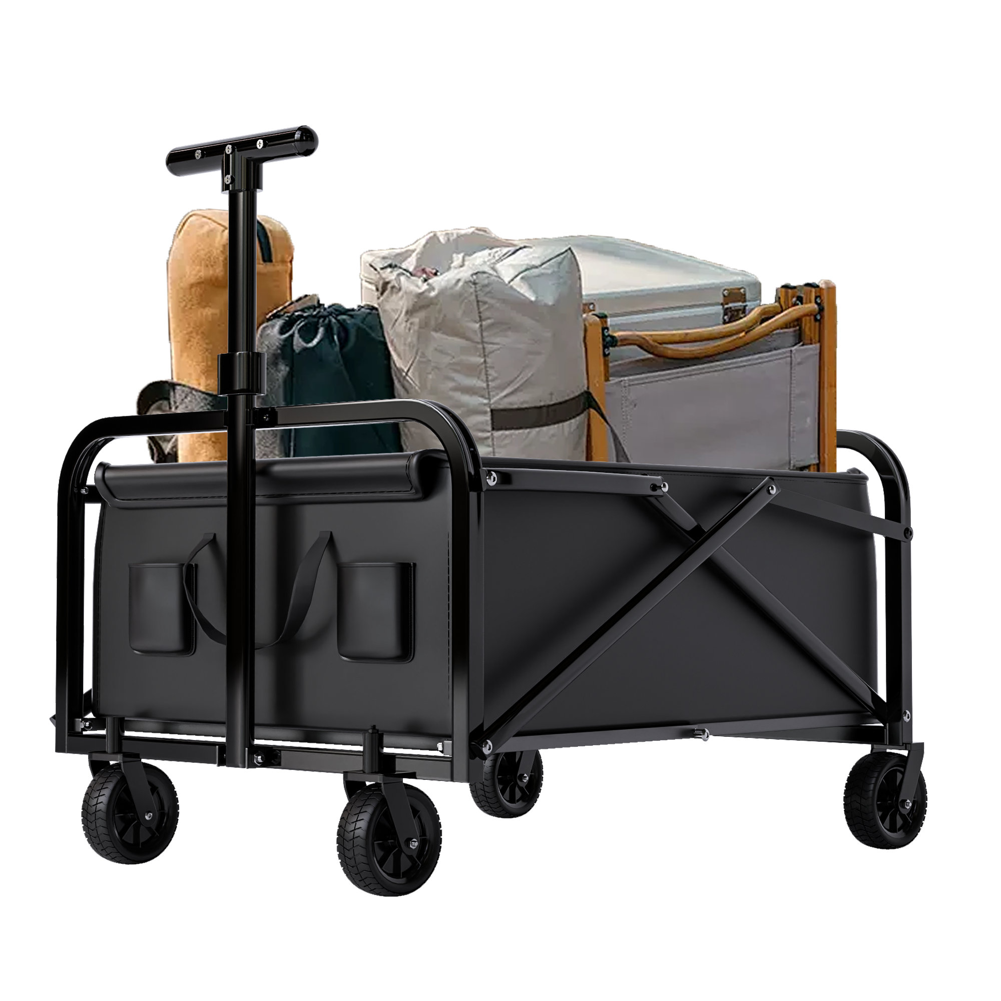 Ebern Designs Portable Foldable Outdoor Cart With Wheels Folding Wagons ...