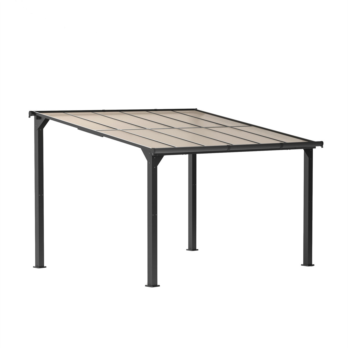 Rockpapa Furniture 8X10 Ft Outdoor Pavilion With Frosted Gray Roof ...