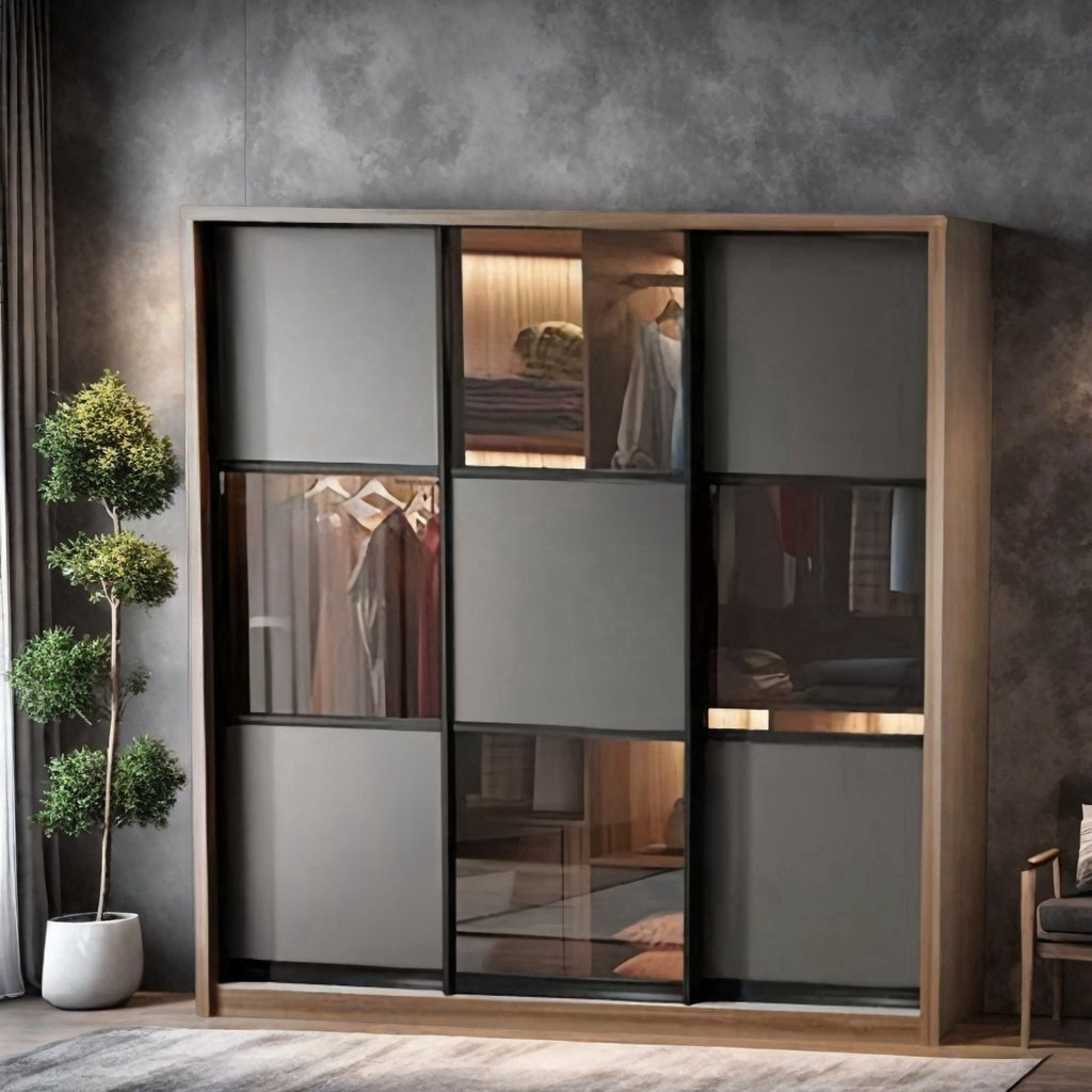 marlao Garde-robe moderne simple en verre - Wayfair Canada