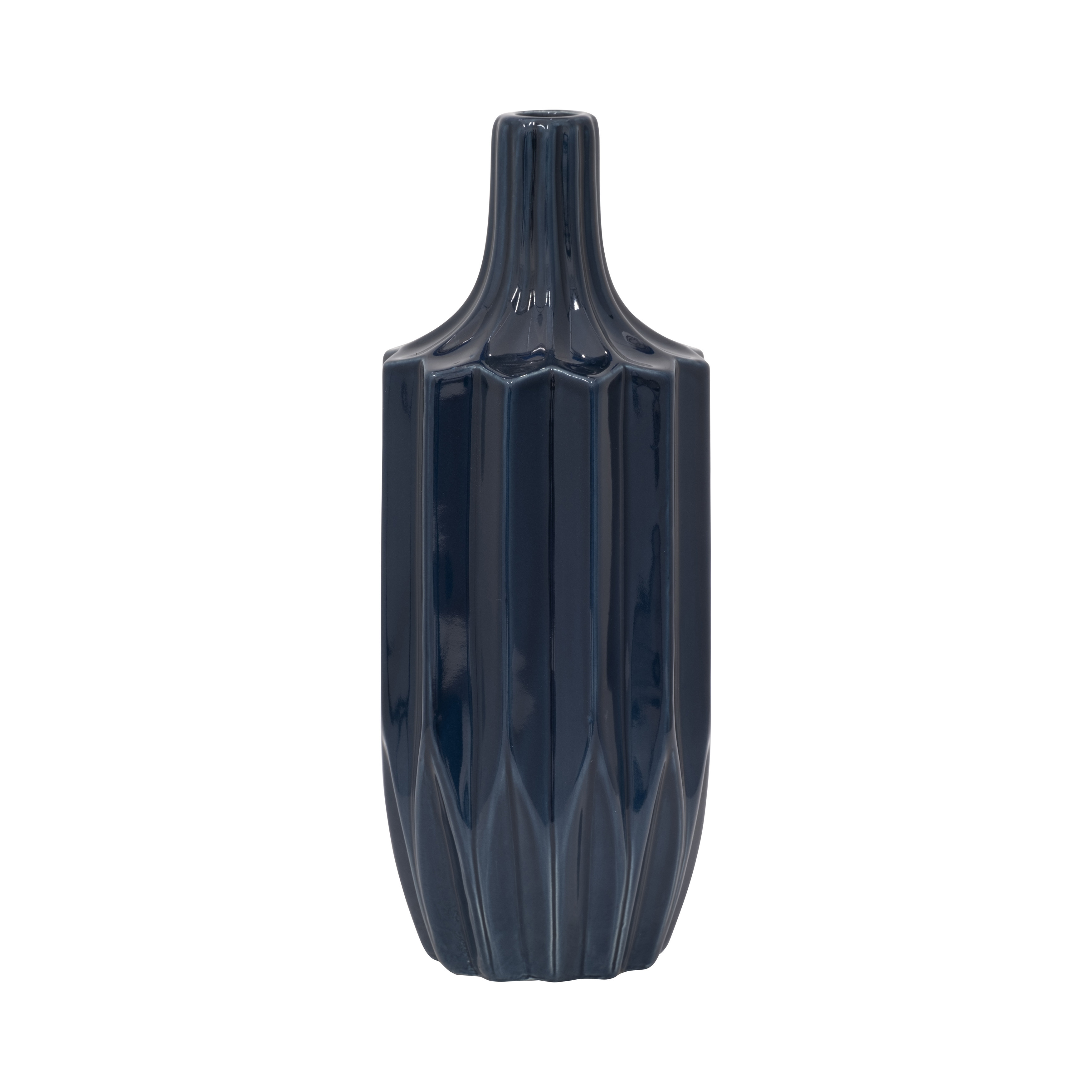 Ivy Bronx Ceramic Cylinder Fluted Vase & Reviews | Wayfair