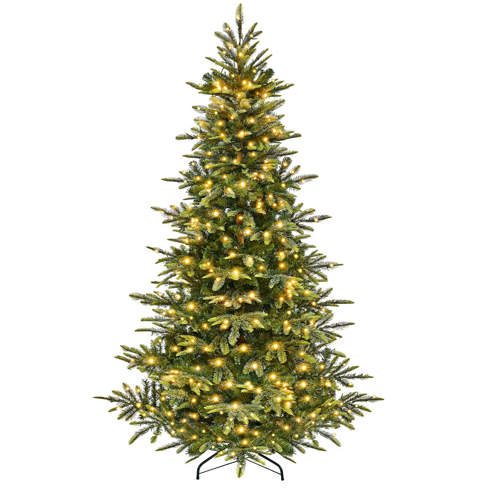 The Holiday Aisle® Jahwan Easy Set-up Lighted Artificial Spruce ...