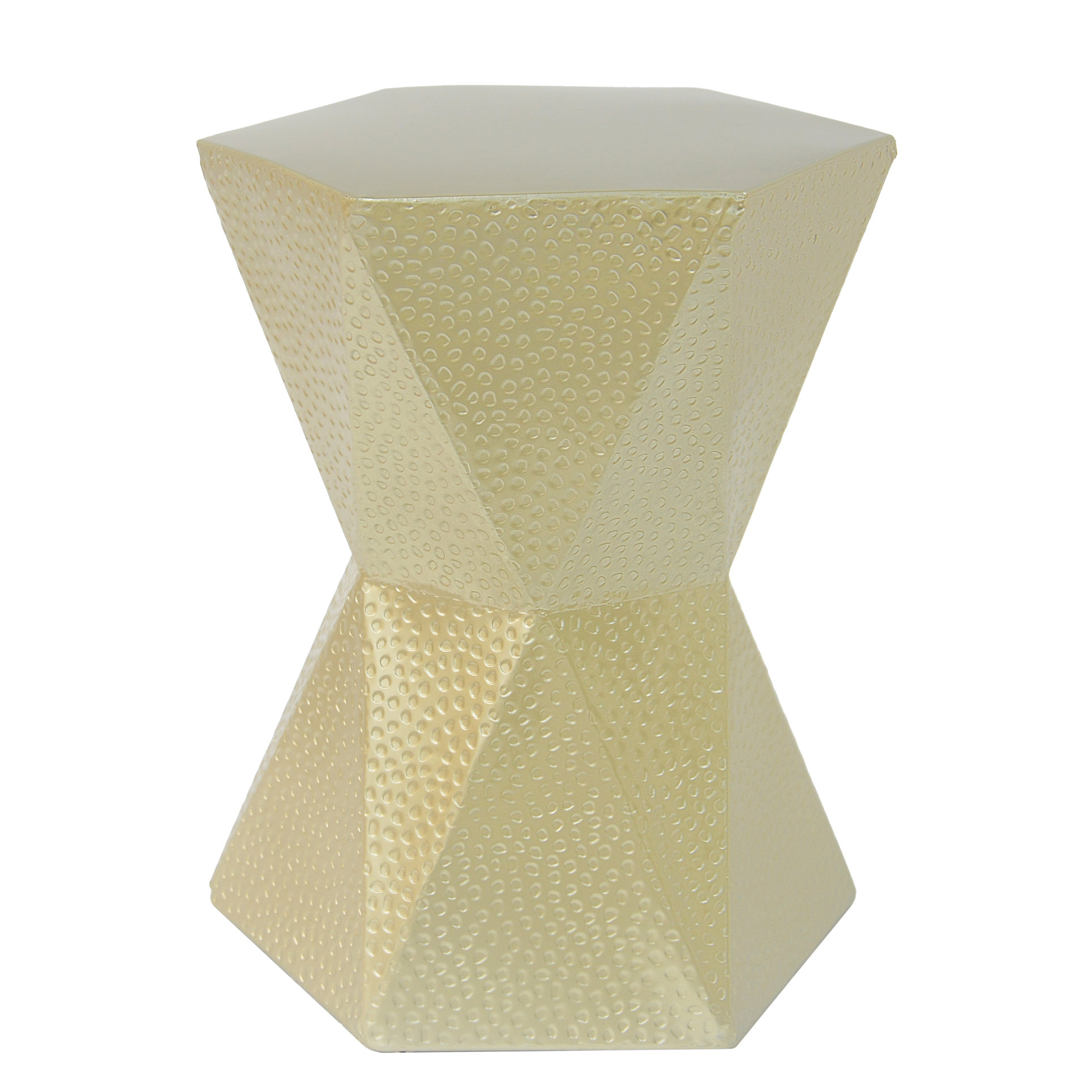Wrought Studio™ Modern Hexagon Gold Side Table - Iron, No Assembly, For ...