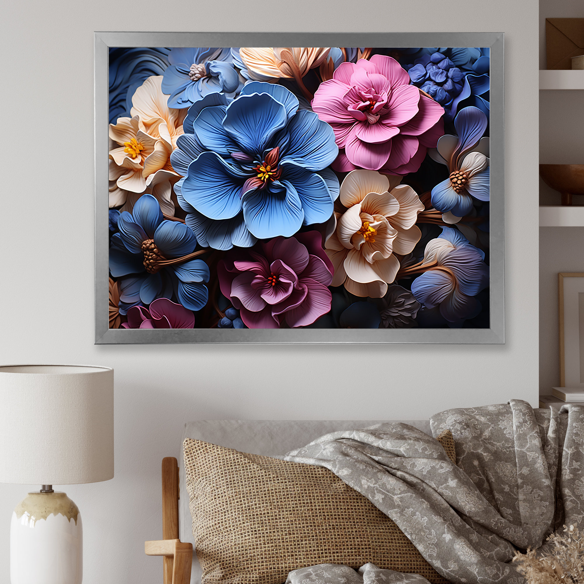 Design Art Nocturnal Pansy Elegance - Pansies Wall Decor_117900 ...
