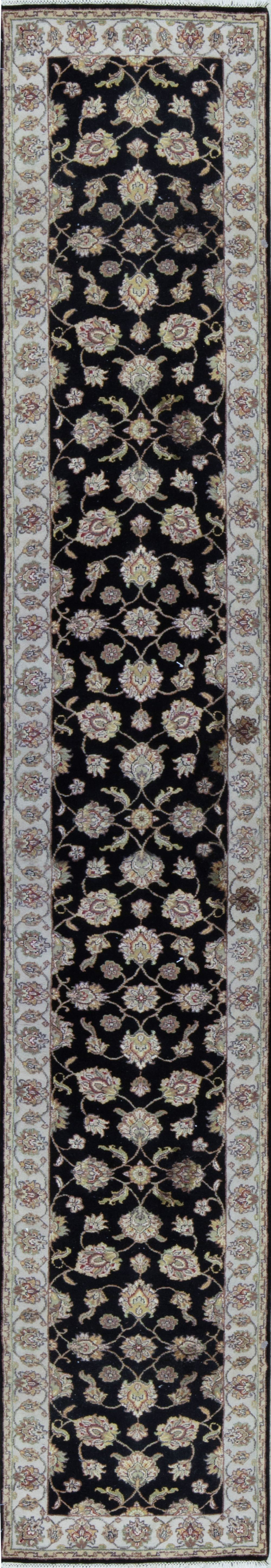 Bokara Rug Co., Inc. Hand-Knotted High-Quality Black and Cream Runner ...