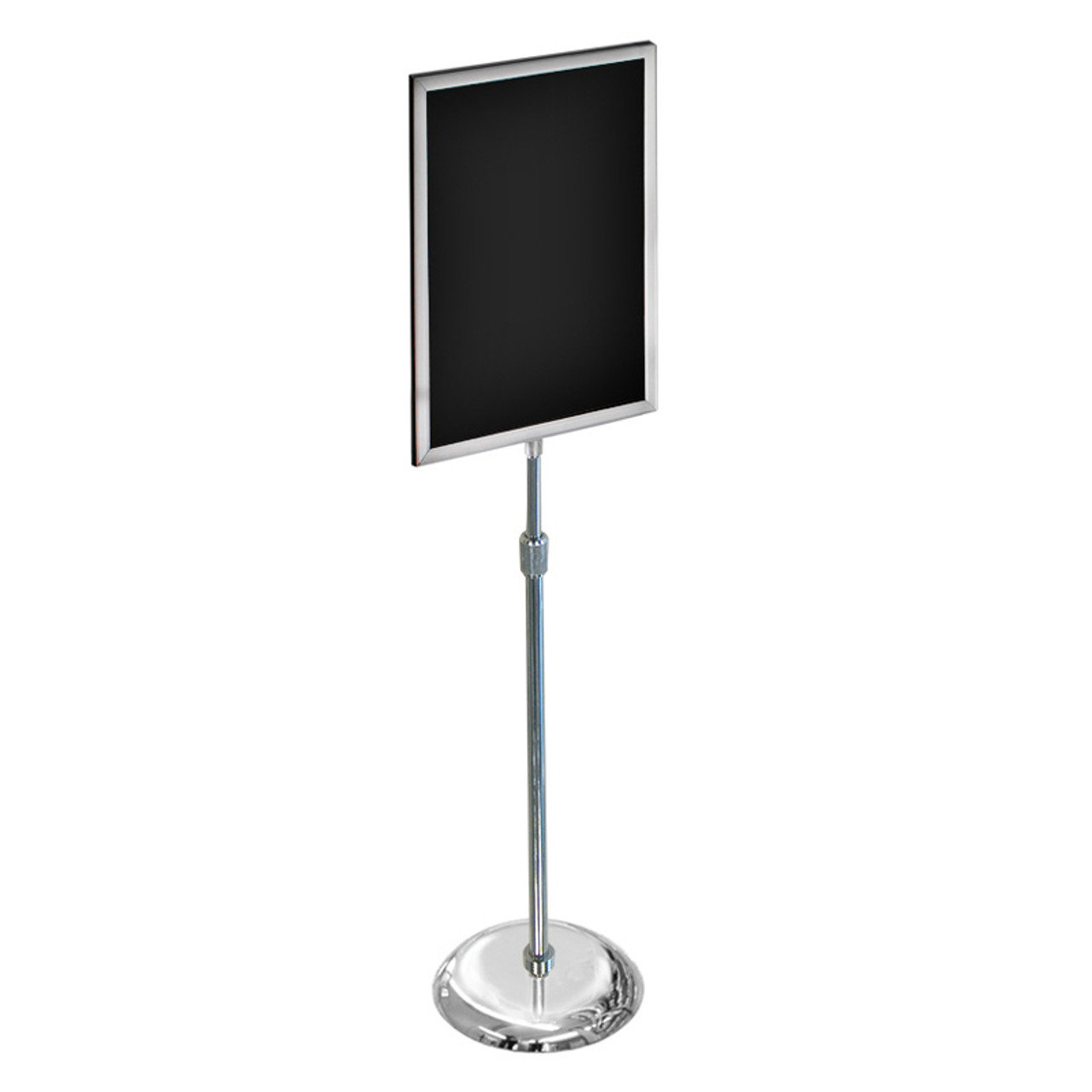 Azar Displays 18"W x 24"H Two-Sided Slide-In Floor Stand on Chrome Base ...