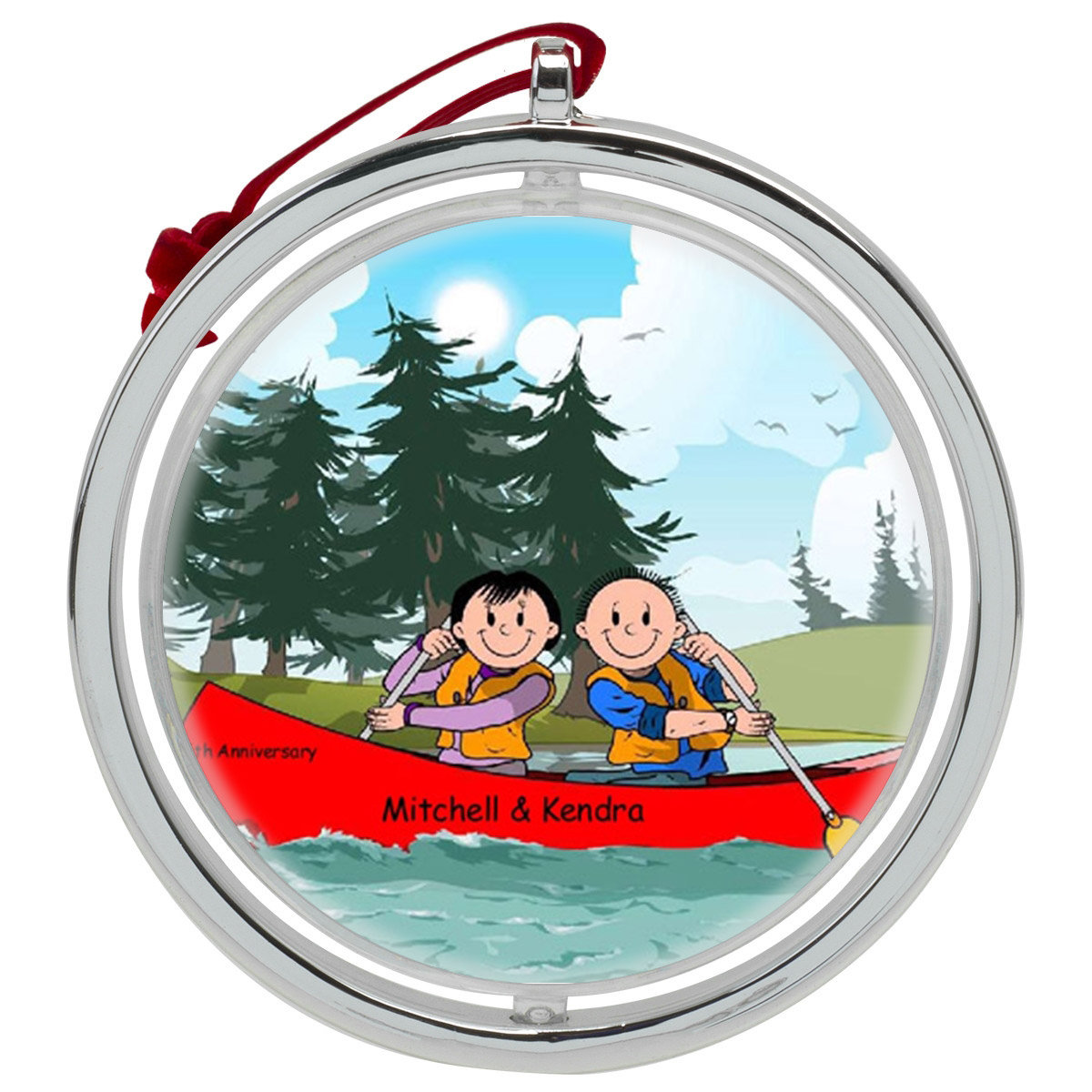 Printed Perfection Personalized Canoe Couple Double Sided Spinable ...