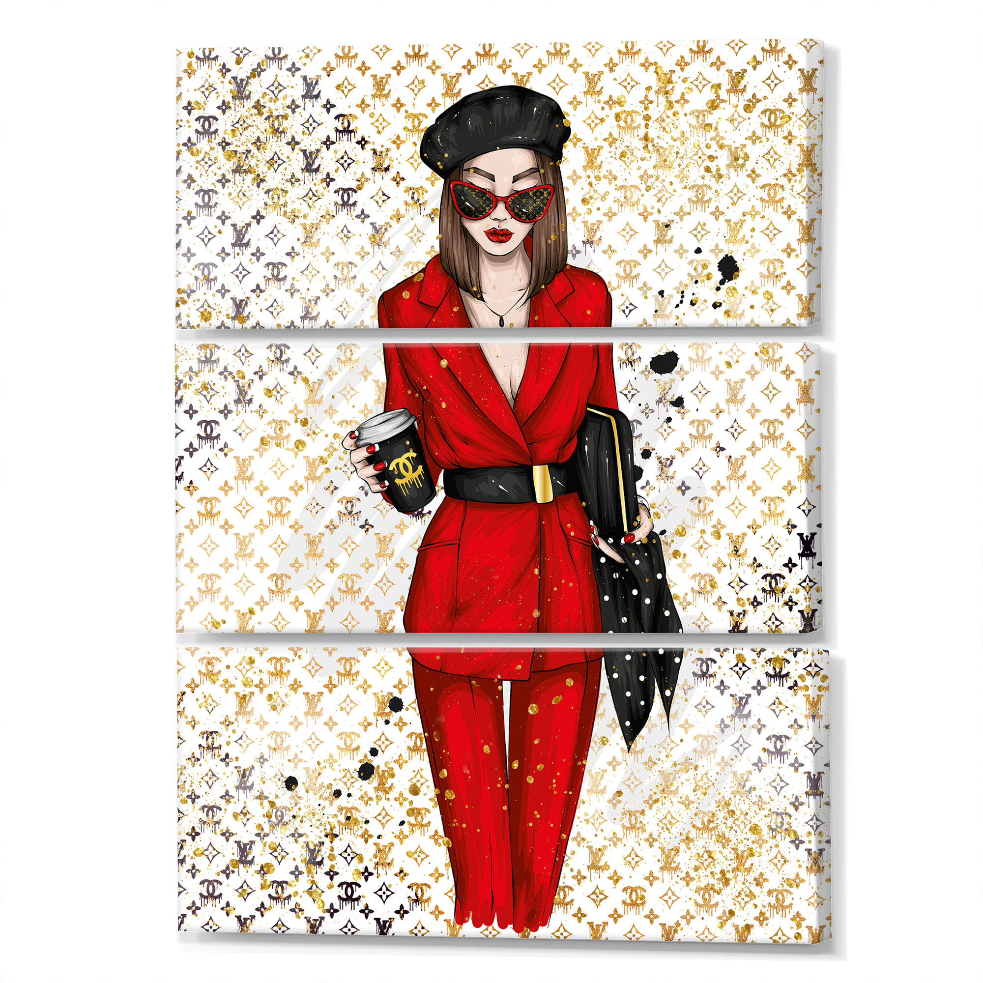 Everly Quinn Amari High End Fashionista II On Canvas 3 Pieces Print ...