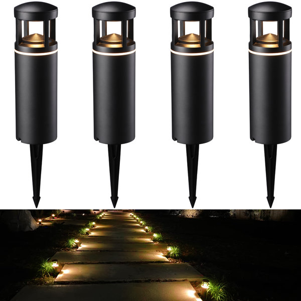 LEDVANS Black Integrated LED Hardwired Metal Pathway Light Low Voltage ...
