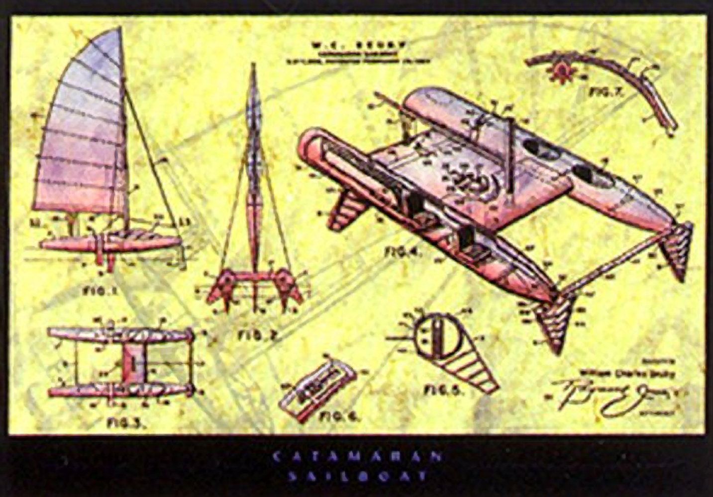 Breakwater Bay Catamaran Sailboat - Unframed Graphic Art Print on Paper ...