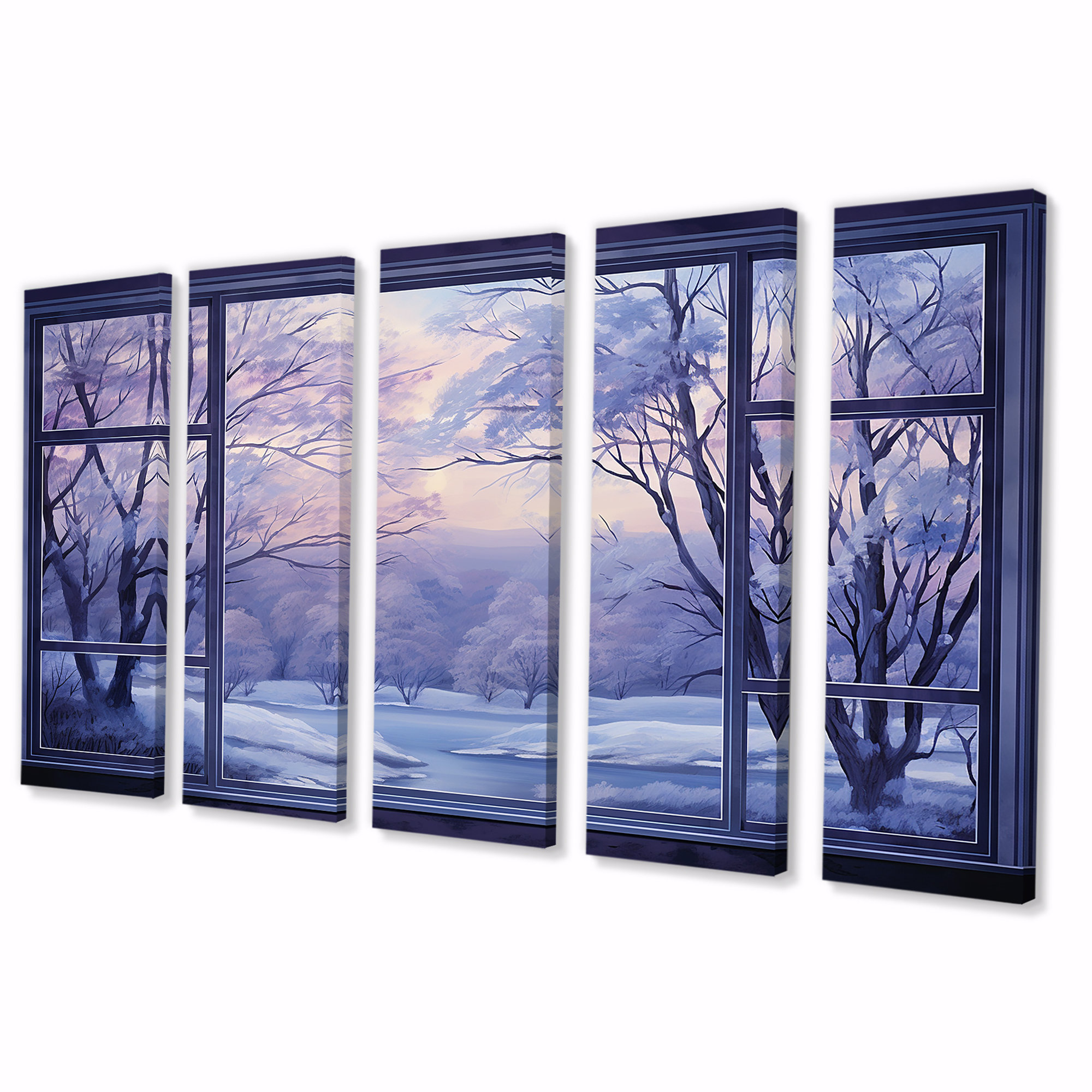 Red Barrel Studio® Purple River Winter Windows IV - Winter Landscape 5 ...