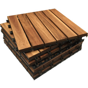 Dakota Fields CLICK-DECK 24x Hardwood Decking Tiles 6 Slat - Patio ...