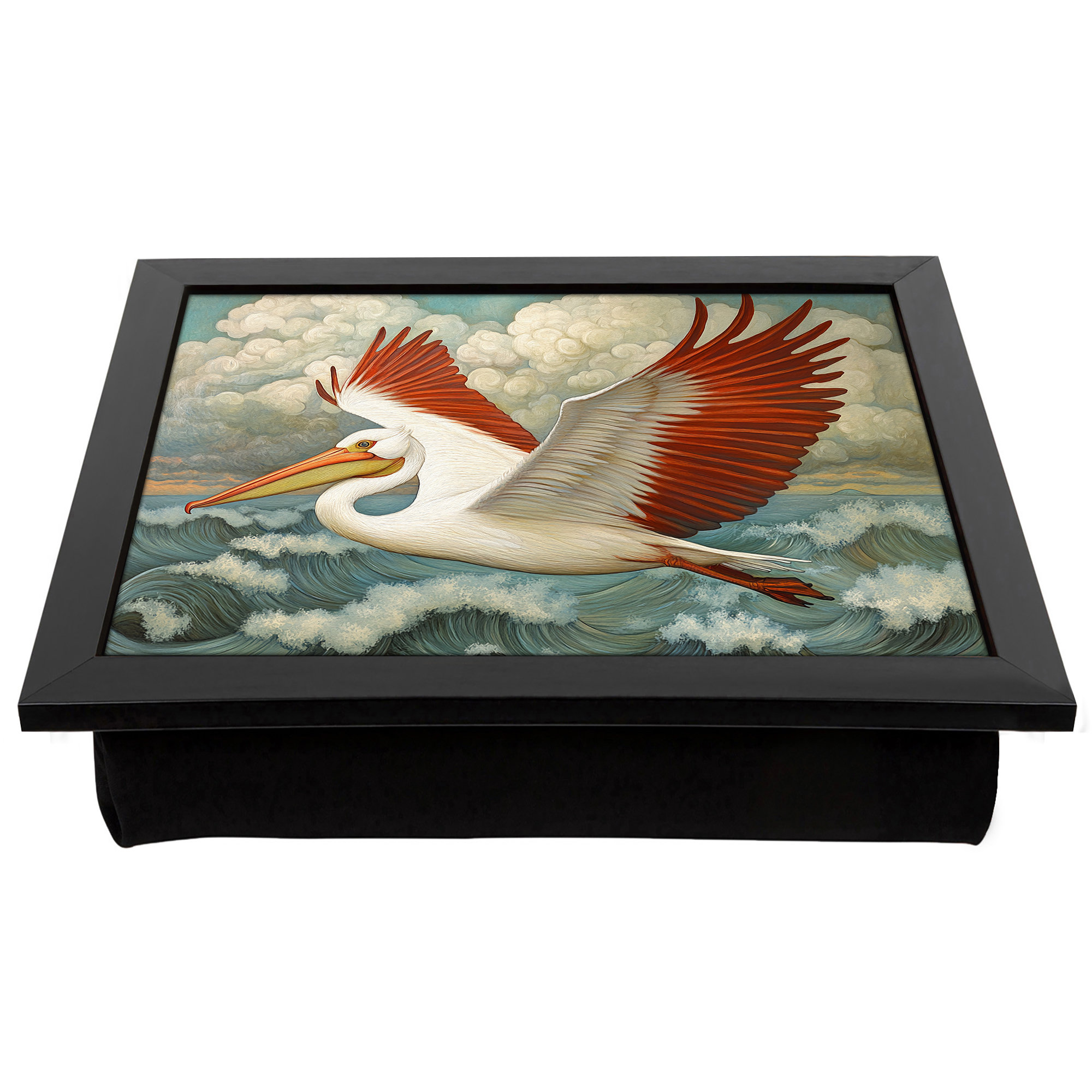 17 Stories Pelican Artwork Bird Lap Tray with Cushion | Wayfair.co.uk