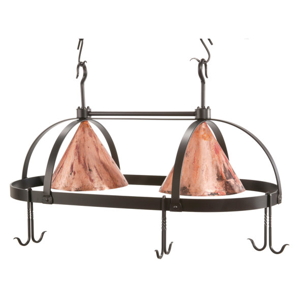 Fleur De Lis Living Metal Handcrafted Oval Hanging Pot Rack | Wayfair