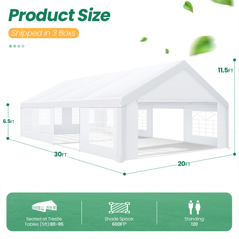 SANOPY 20x30 Party Tent Heavy Duty, Galvanized Wedding Tent, Event ...