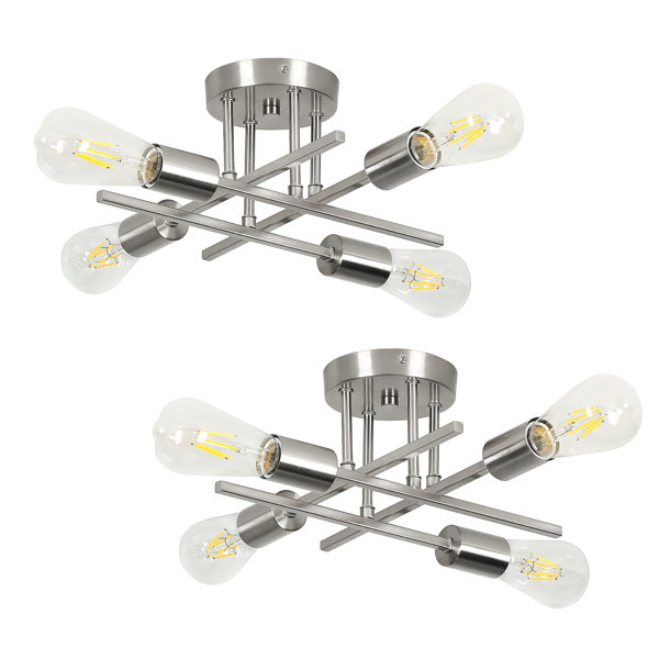 George Oliver Hannah-Jayne 4 - Light Sputnik Modern Linear Flush Mount ...