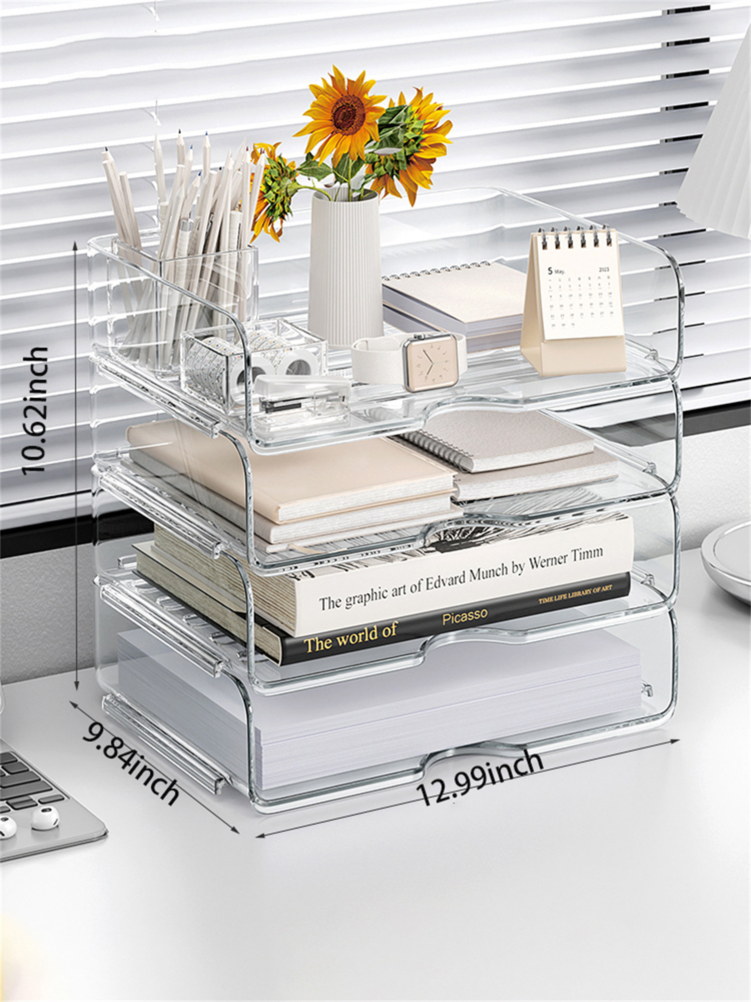 Everly Quinn Roann Plastic Stackable File Organizer | Wayfair