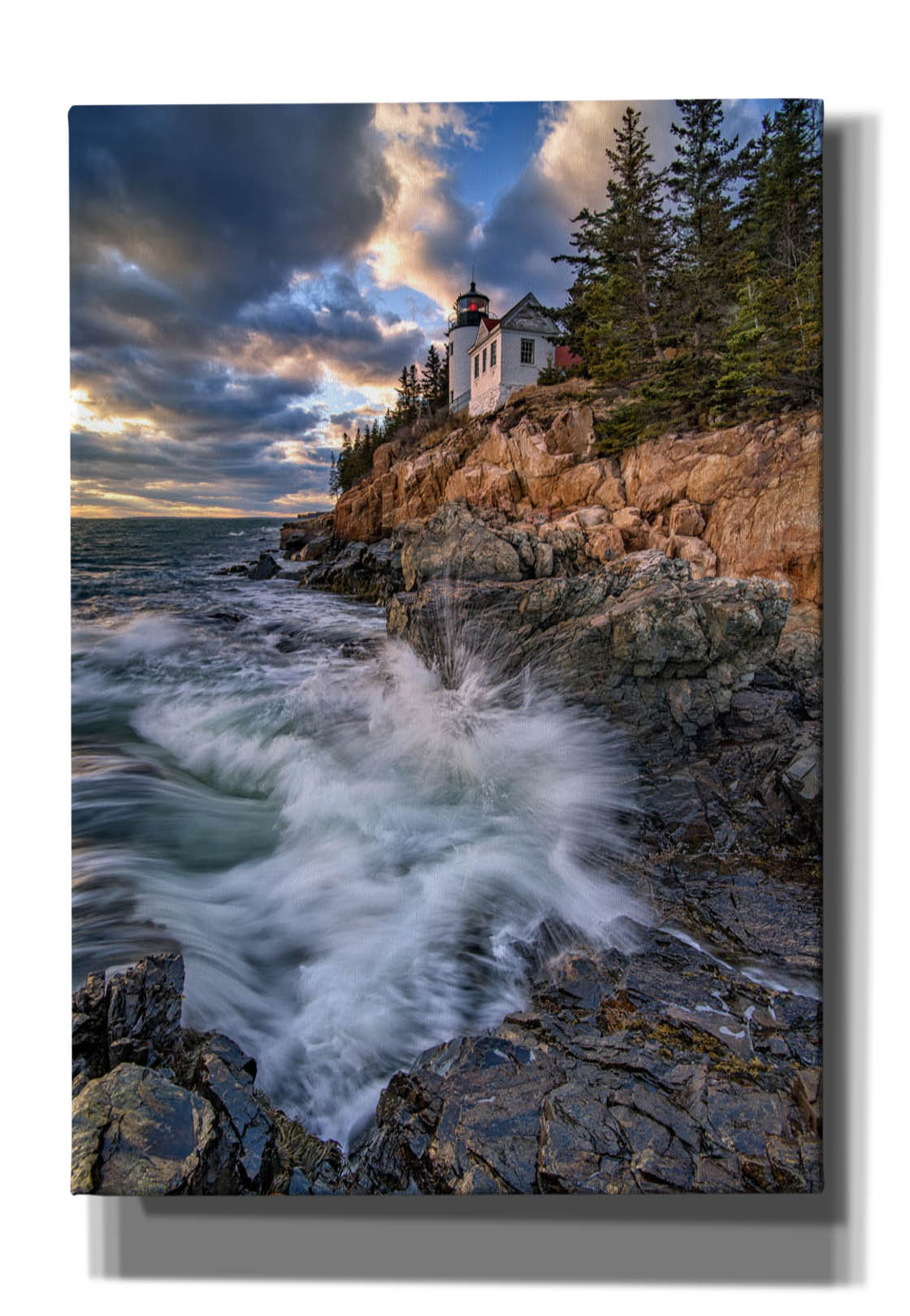 Epic Graffiti 'Rising Tide At Bass Harbor Head' by Rick Berk Canvas ...
